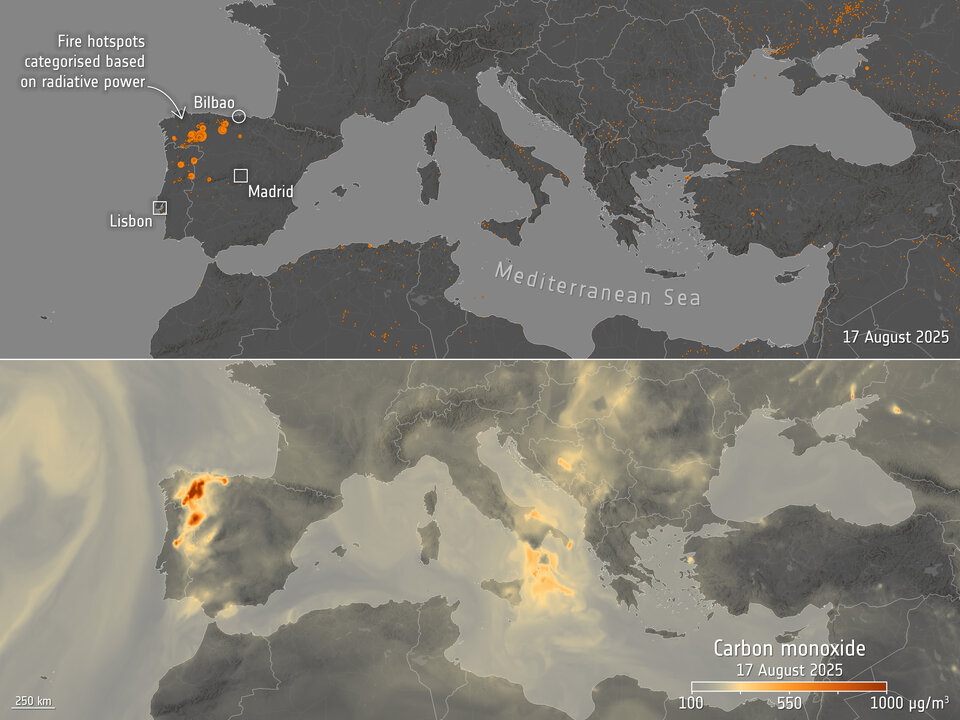 Spain On Fire Satellites Show Massive Forest Fires Spain On Fire Satellites Show Massive Forest Fires
